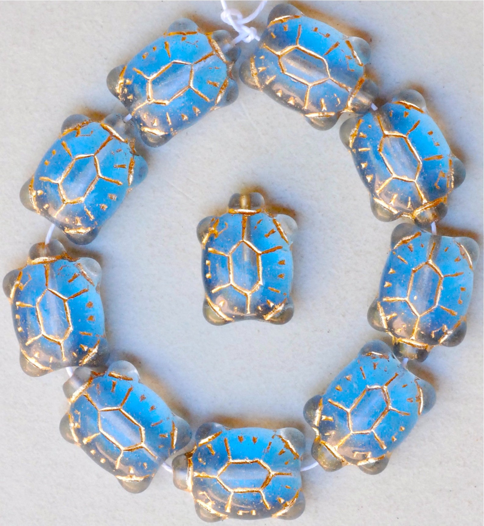 Large Glass Turtle Bead- Czech Glass Beads - 19mm X 14mm - Various ...