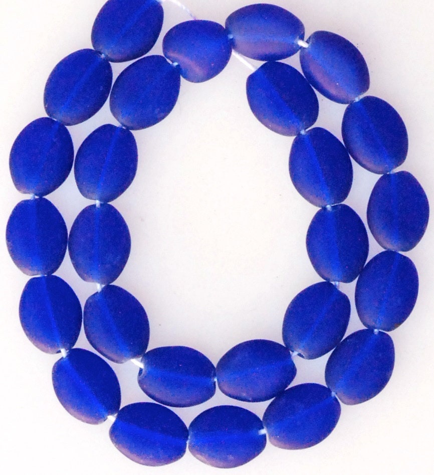 Small Flat Oval Czech Glass Beads - Various Matte Colors - 8mm X 6mm ...