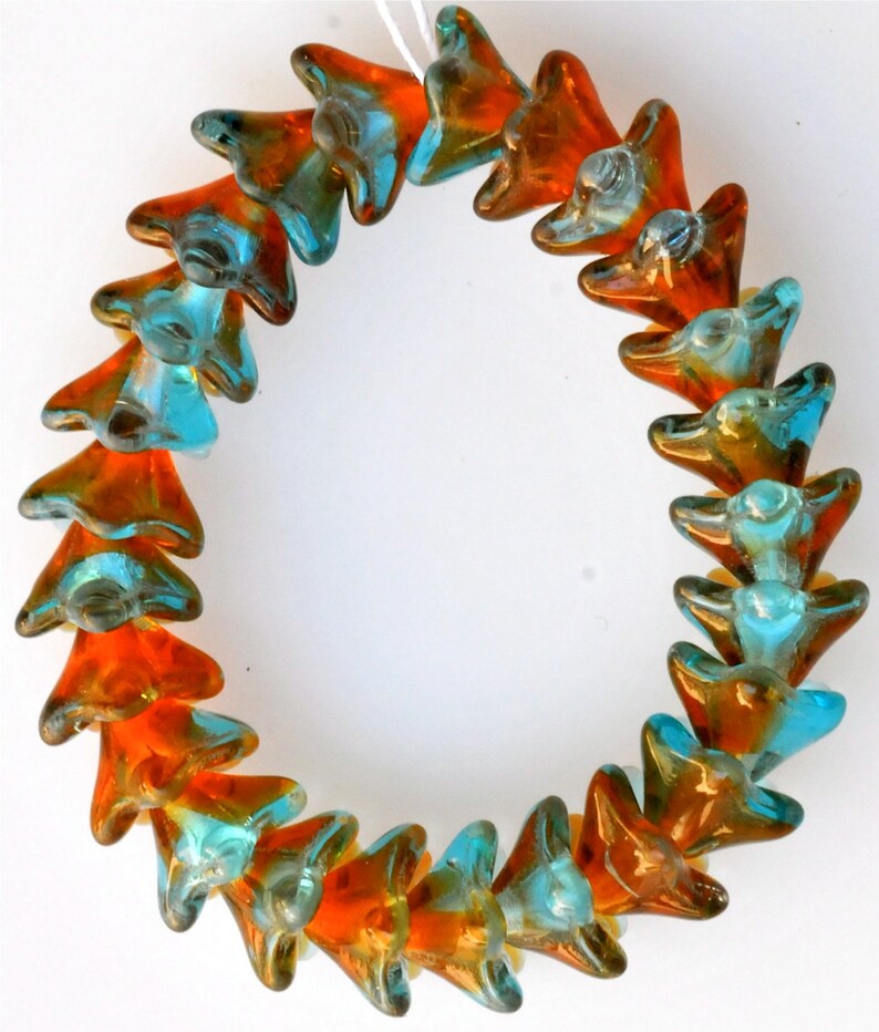 Flower Cup Beads - Czech Glass Flower Beads - 9mm X 6mm - Various ...