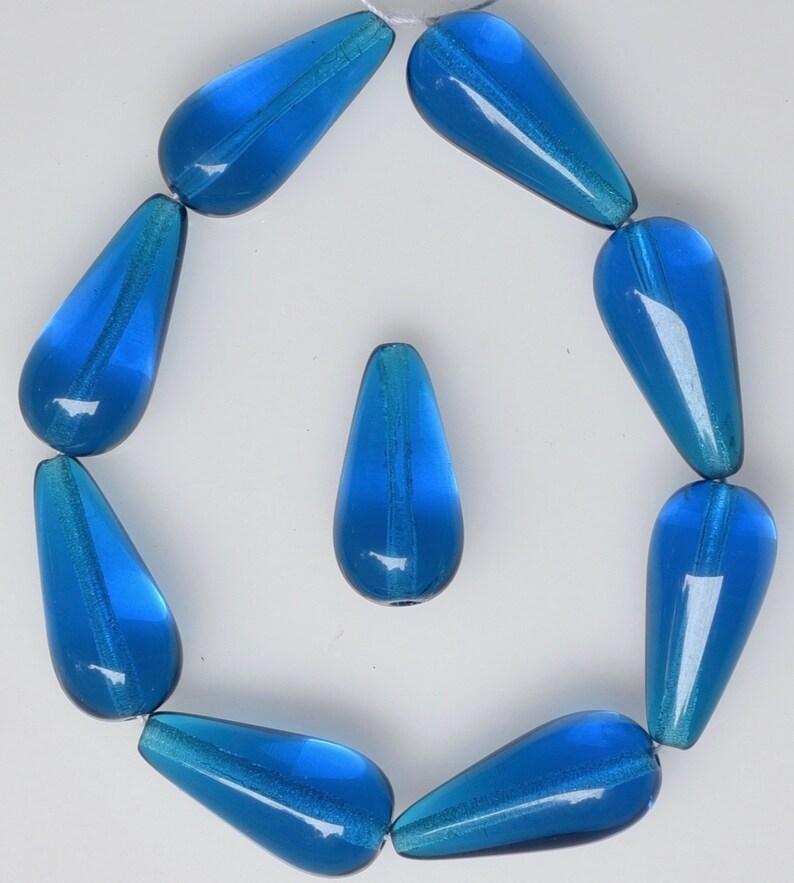 Large Teardrop Bead With Vertical Hole Czech Glass Teardrop - Etsy
