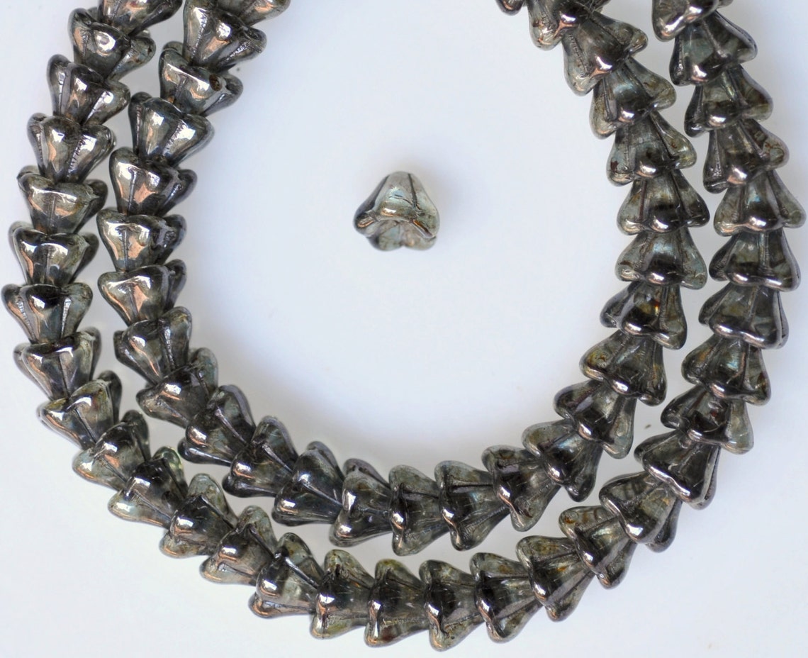 Flower Cup Beads Czech Glass Flower Beads 6mm X 8mm - Etsy