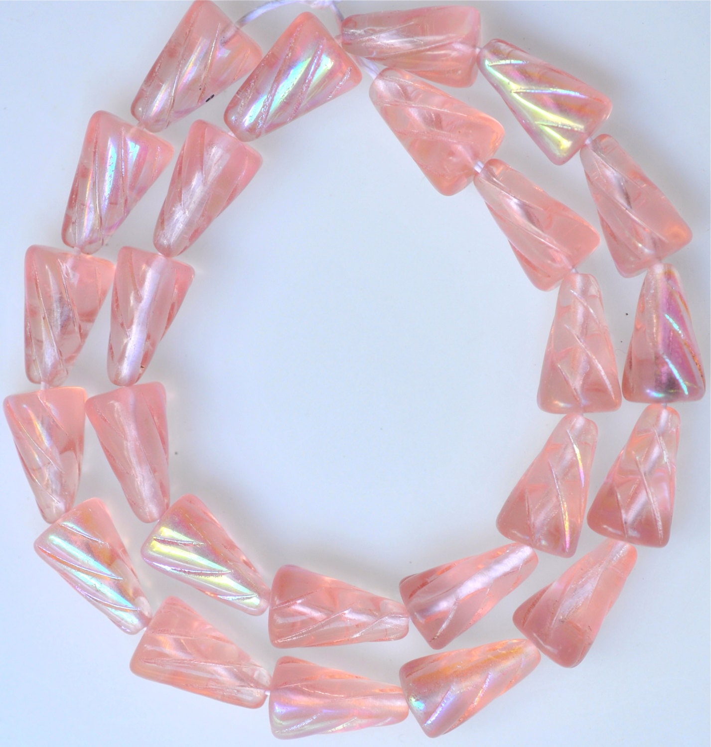 Angel Body Beads - Czech Glass Conical Beads - Christmas Beads - 15mm X ...