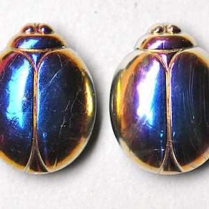 Large Scarab Beetle Bead - 2 Hole Czech Glass Scarab Beetle Beads ...