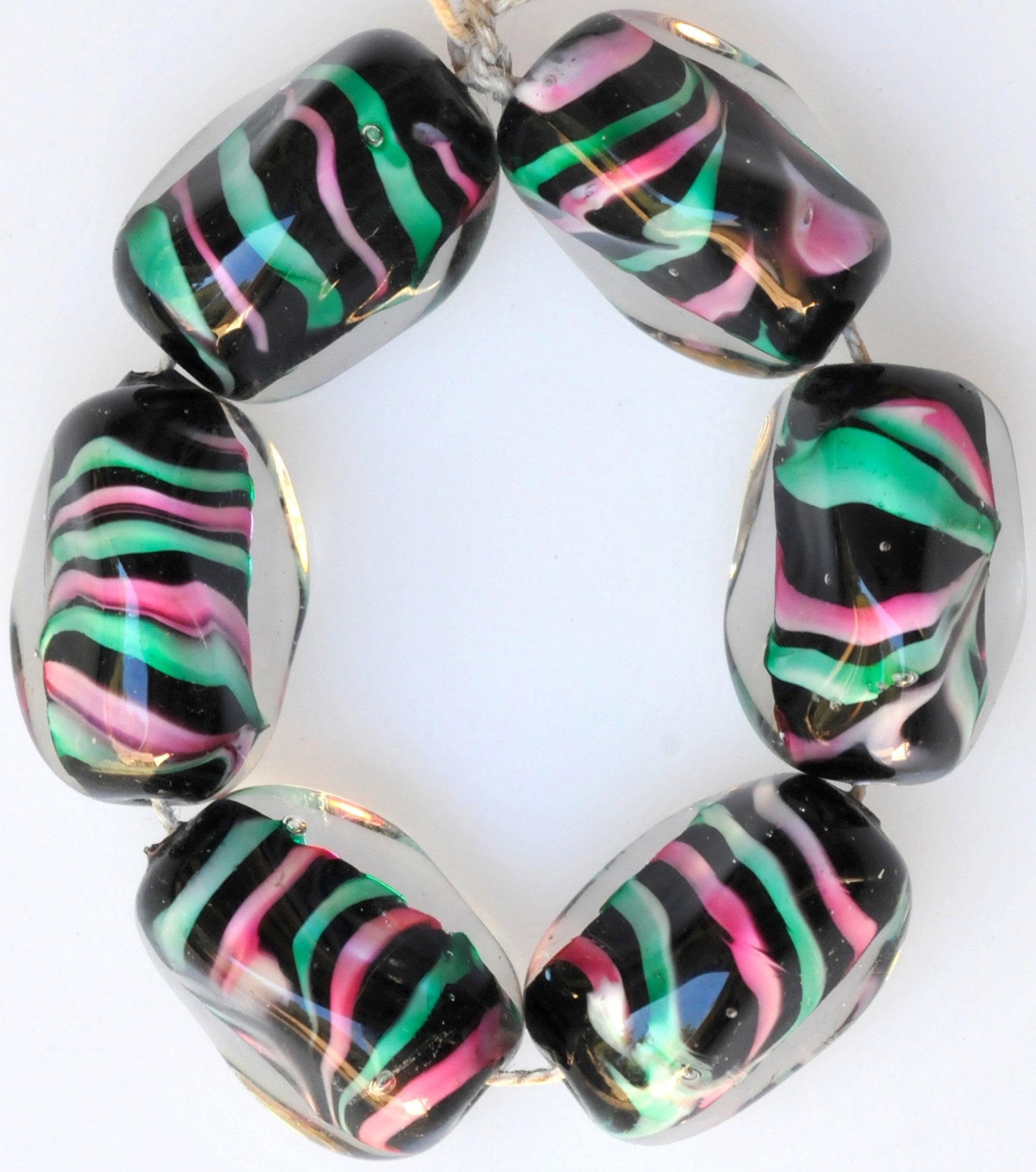 Large Handmade Czech Glass Lamp Bead With Swirl Design 16mm - Etsy