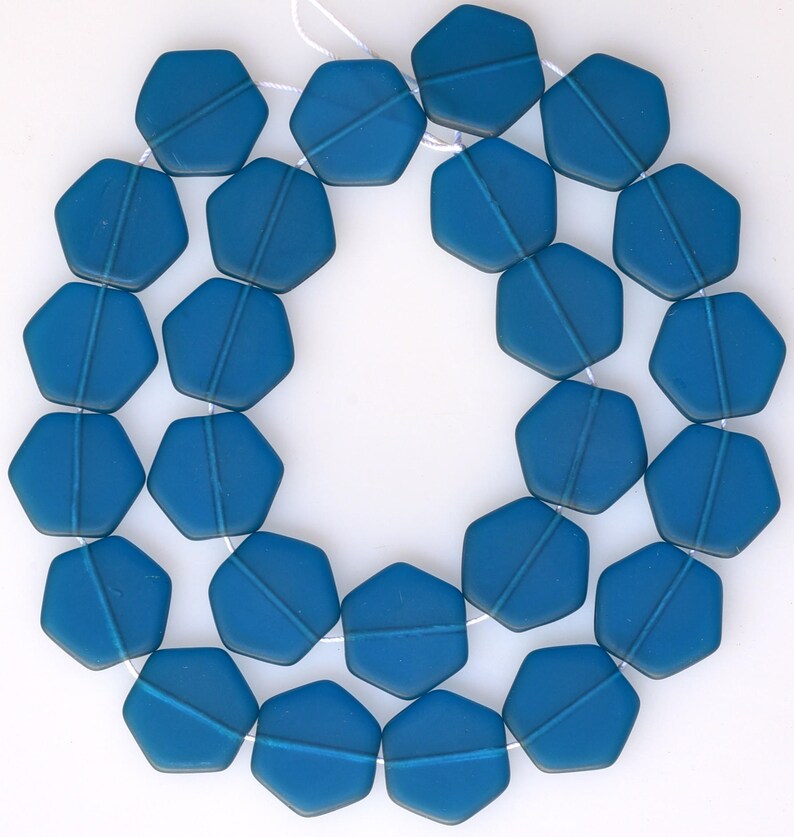 14mm or 17mm Flat Hexagonal Czech Glass Beads Various Matte - Etsy