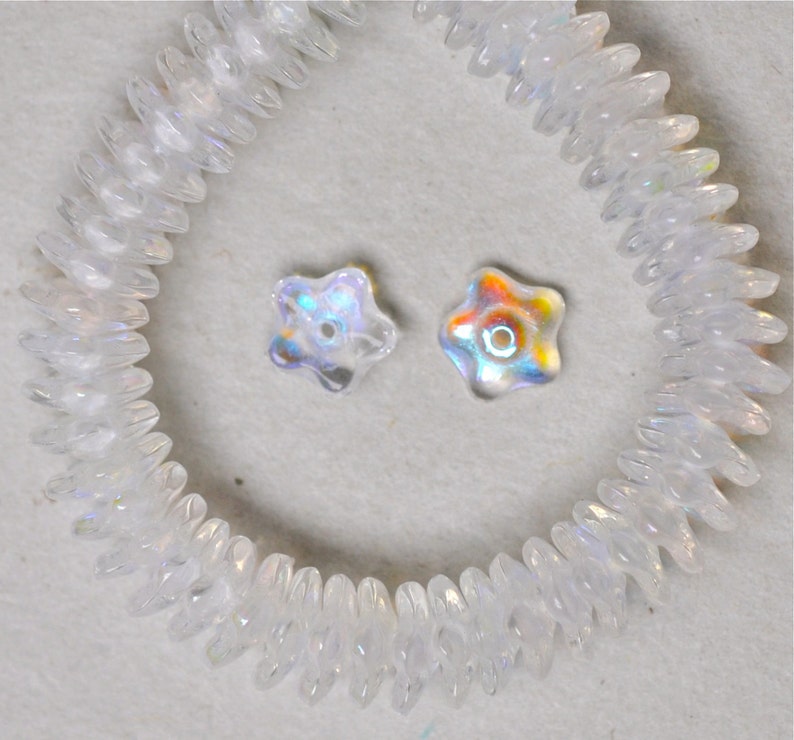 Small Flower Cup Beads Czech Glass Flower Beads 7mm X 3mm | Etsy