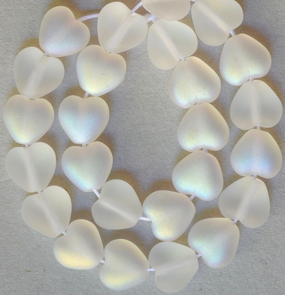 NEW COLORS - Small 6mm Czech Glass Heart Beads - Small Heart Beads ...