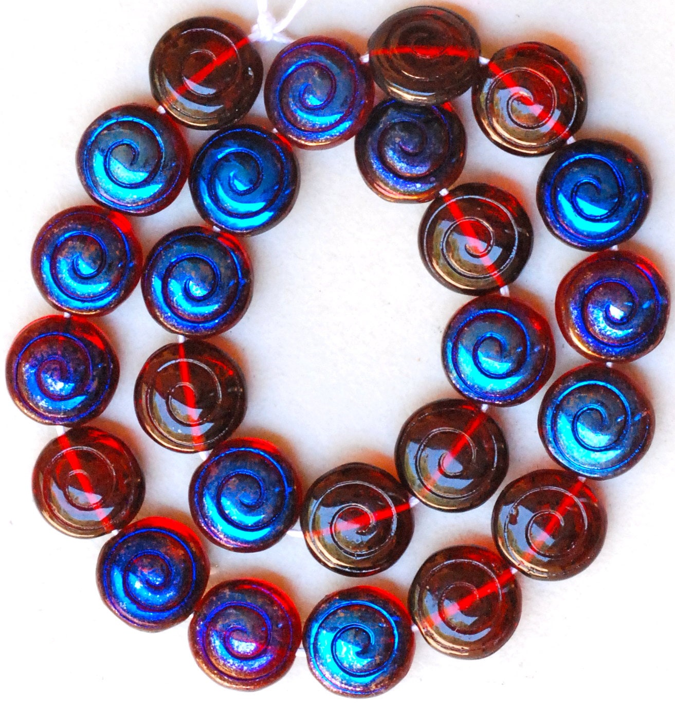 13mm Snail Shell Bead Czech Glass Beads Various Azuro or - Etsy