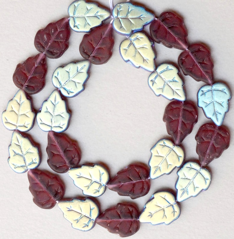 Large Fall Leaf Bead Flat Leaf Bead With Vertical Hole | Etsy