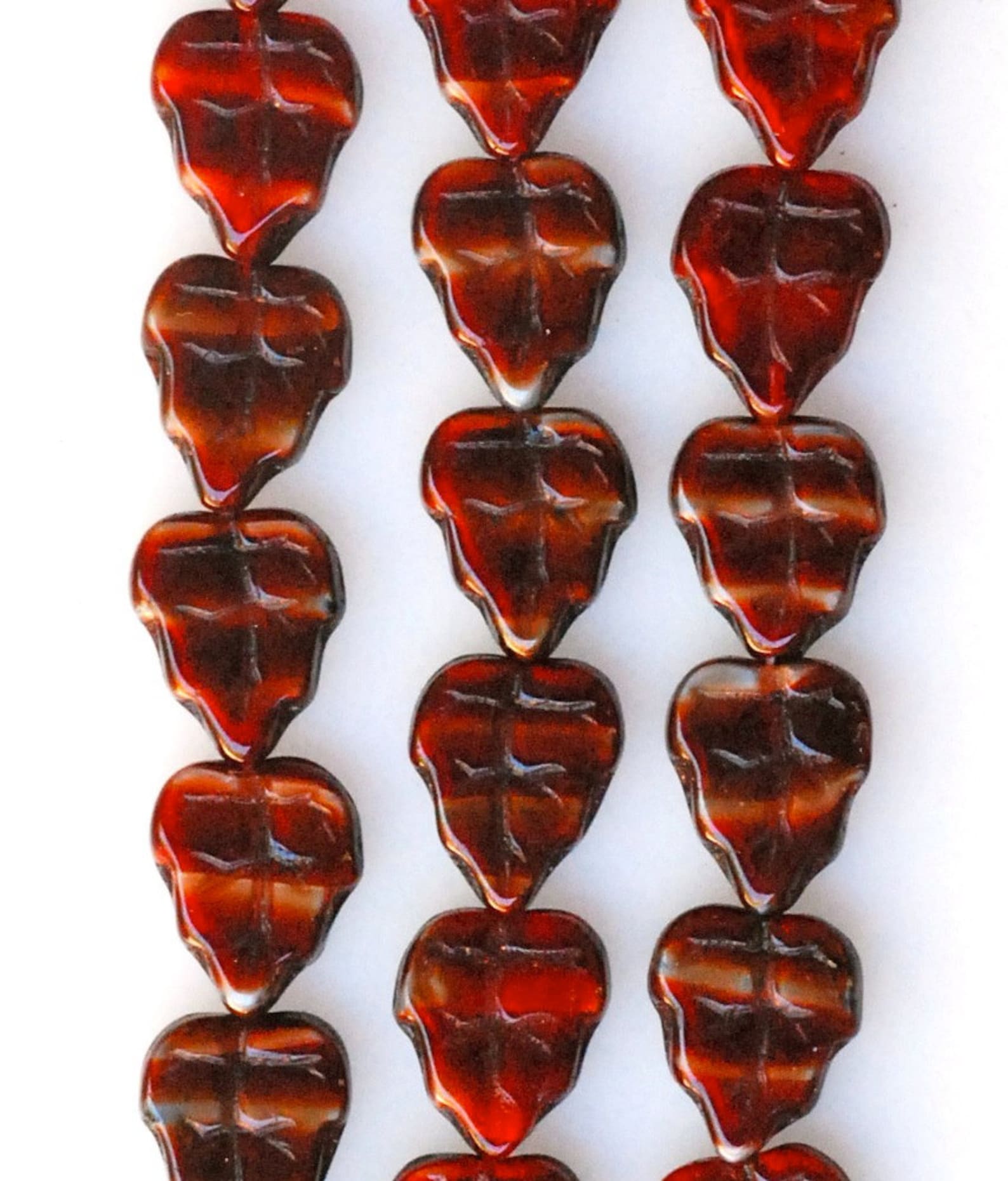 Small Fall Leaf Bead Flat Leaf Bead With Vertical Hole | Etsy