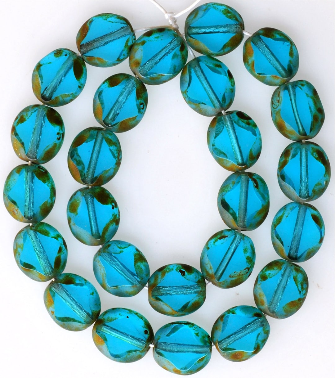 Czech Glass Flat Lozenge Window Bead With Diffusion or Frosted Edge ...