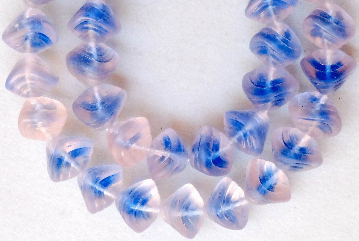 Large Shell Bead With Grooves - Czech Glass Shell Beads - 13mm X 14mm ...