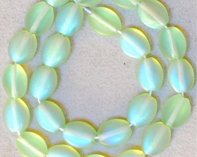 Small Flat Oval Czech Glass Beads Various Matte Colors 8mm X 6mm Qty 25 ...