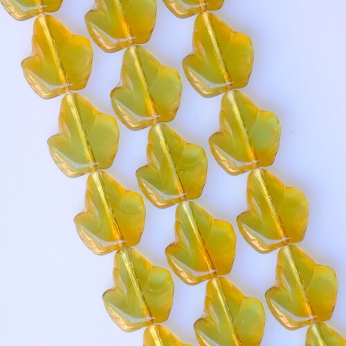 Fall Leaf Bead Vertical Hole Leaf Bead Czech Glass Leaf - Etsy
