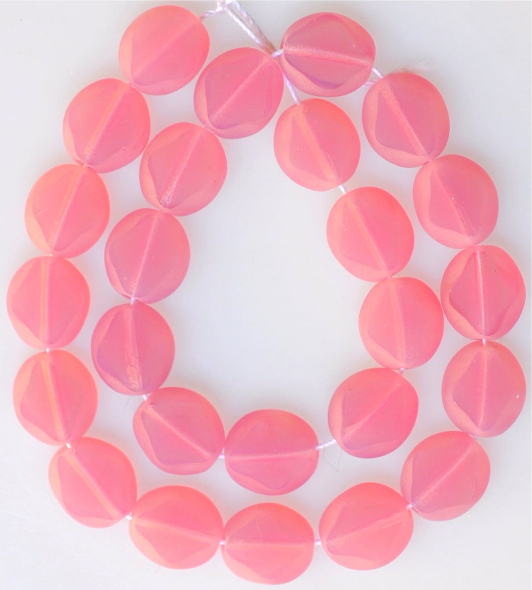 Czech Glass Flat Lozenge Window Bead With Frosted Edge - 8mm X 9mm ...