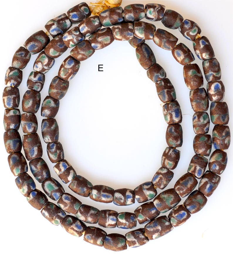 Long Strands of Vintage African Sand Cast Beads - Powder Glass Beads ...