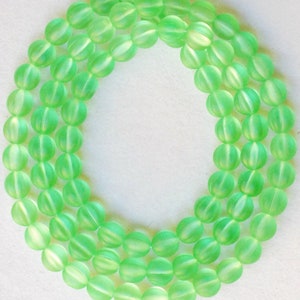 Round 8mm Melon Bead - Czech Glass Frosted Melon Beads - Various Matte ...