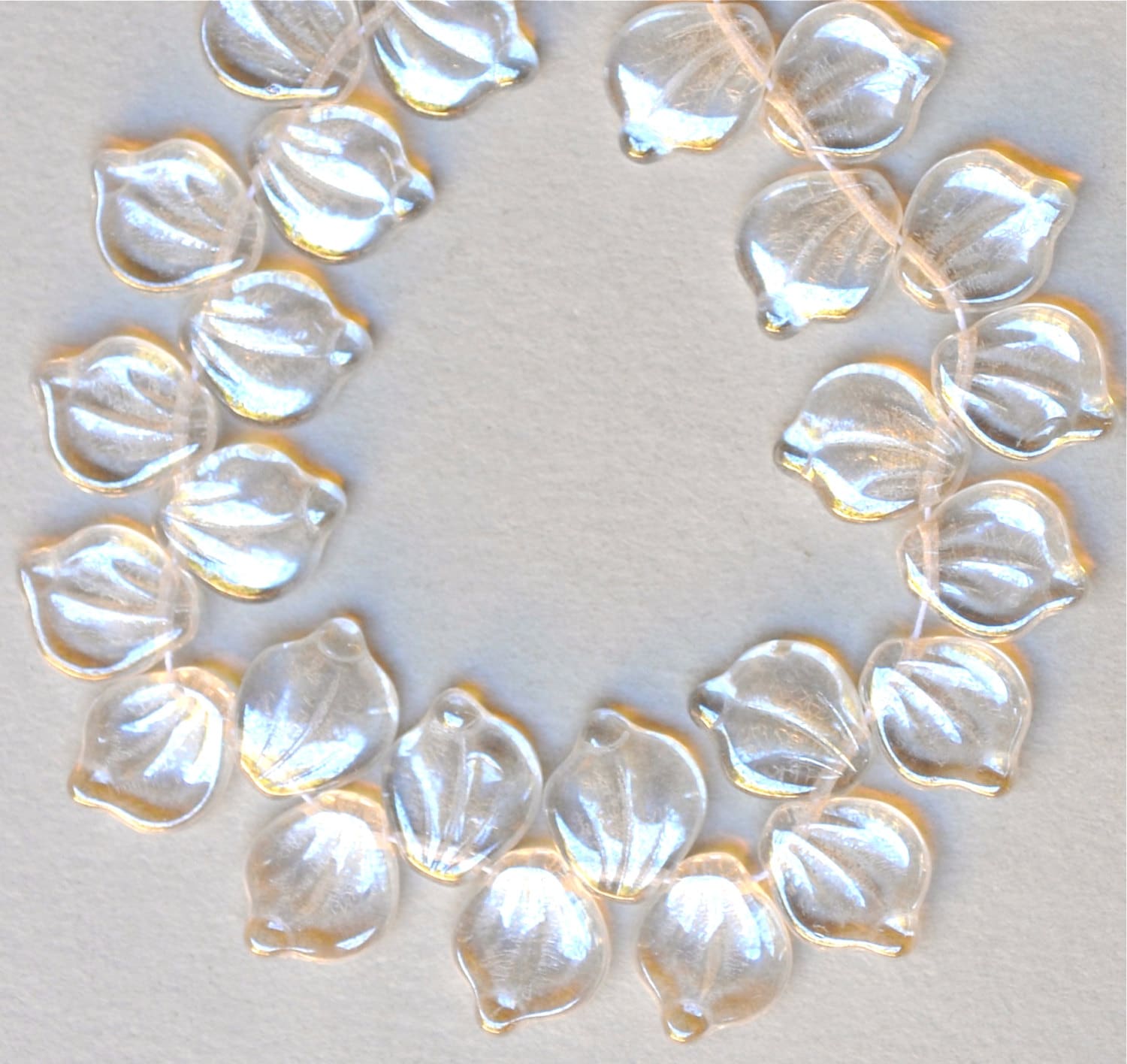 Czech Glass Leaf Beads Curved Lotus Leaf Bead 12mm X 15mm | Etsy