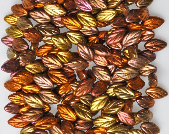 11mm X 7mm Small Leaf Bead Czech Glass Leaf Beads Top Hole - Etsy