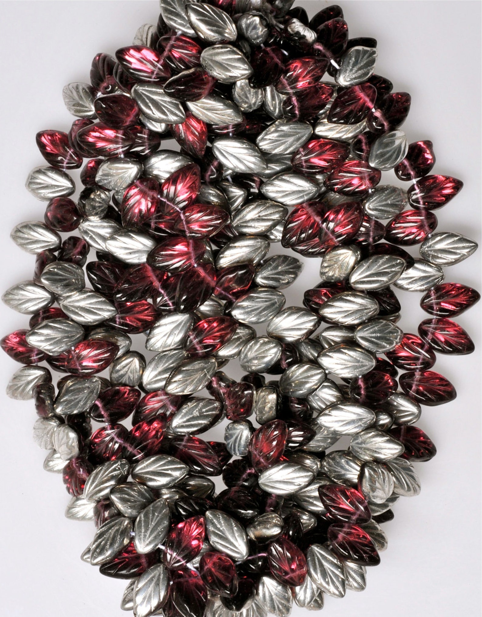 11mm X 7mm Small Leaf Bead - Czech Glass Leaf Beads - Top Hole Beads ...