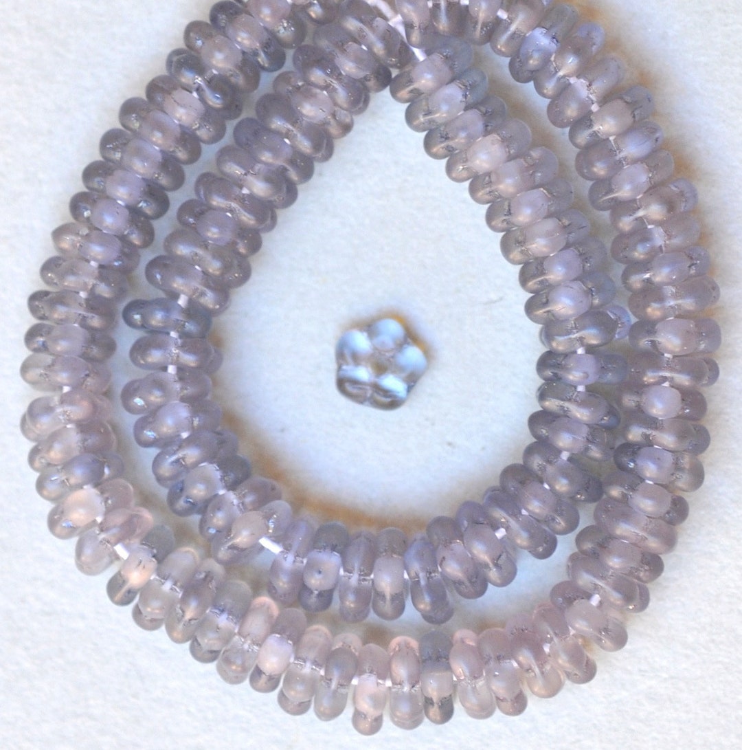 5mm Interlocking Flower Rondelle Glass Beads - Czech Glass Beads ...