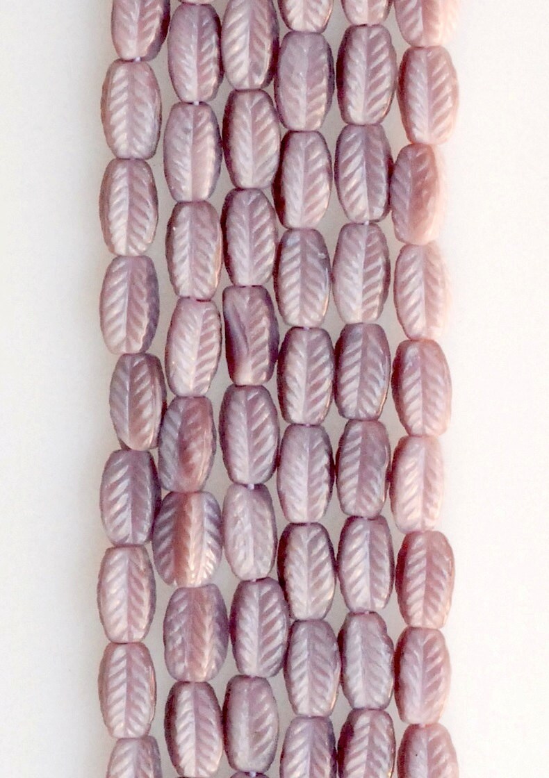 Small Feather Leaf Bead - Czech Glass Beads - Glass Leaf Beads - 7mm X ...