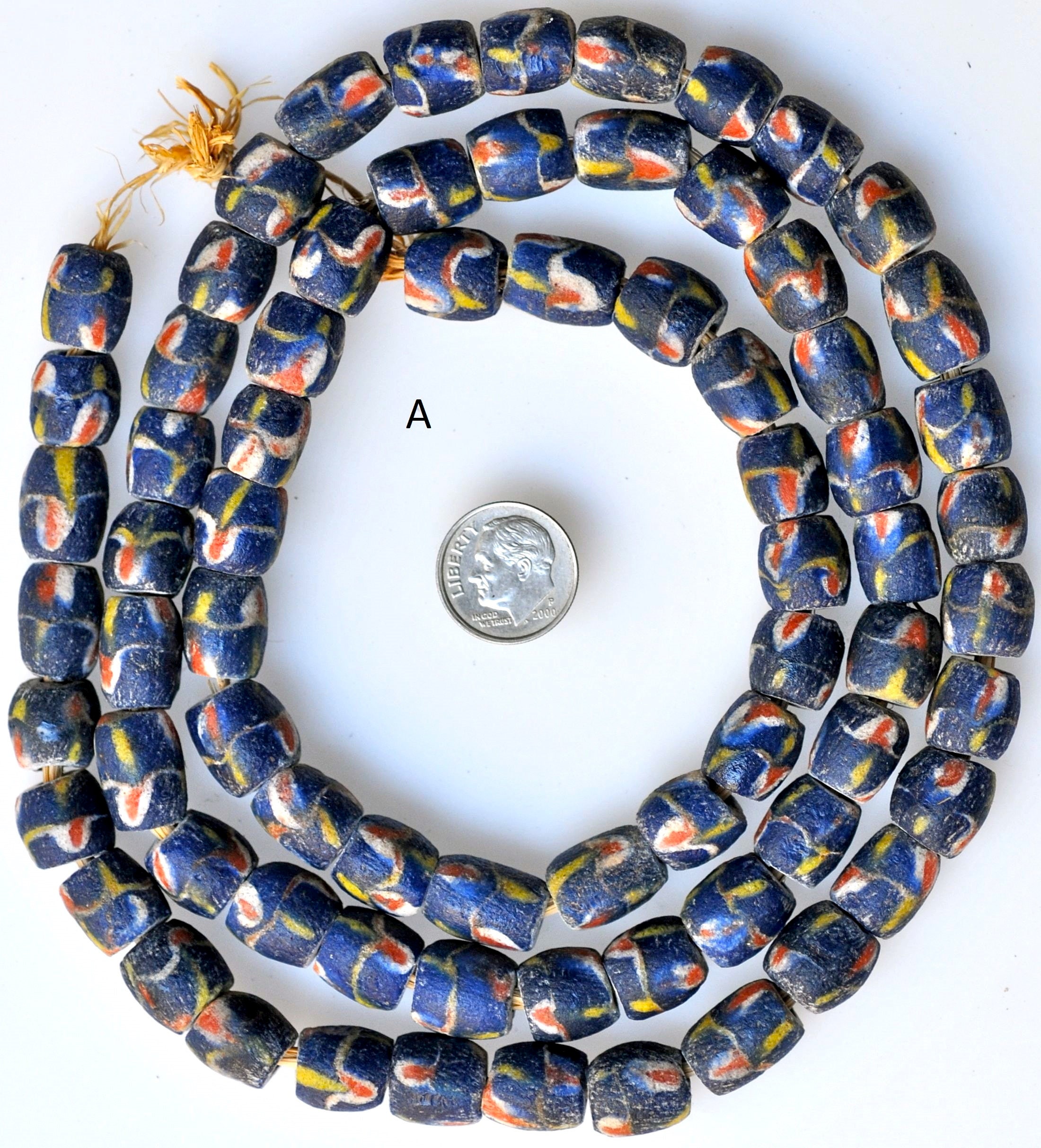 Long Strands of Vintage African Sand Cast Beads - Powder Glass Beads ...