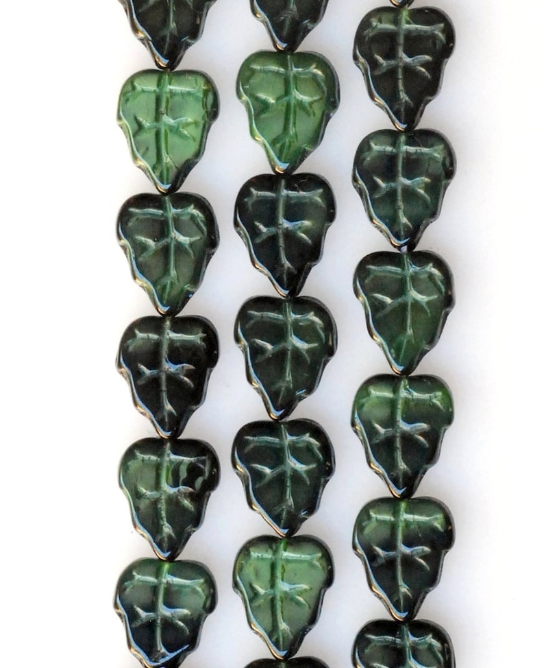 Small Fall Leaf Bead - Flat Leaf Bead With Vertical Hole - Czech Glass ...
