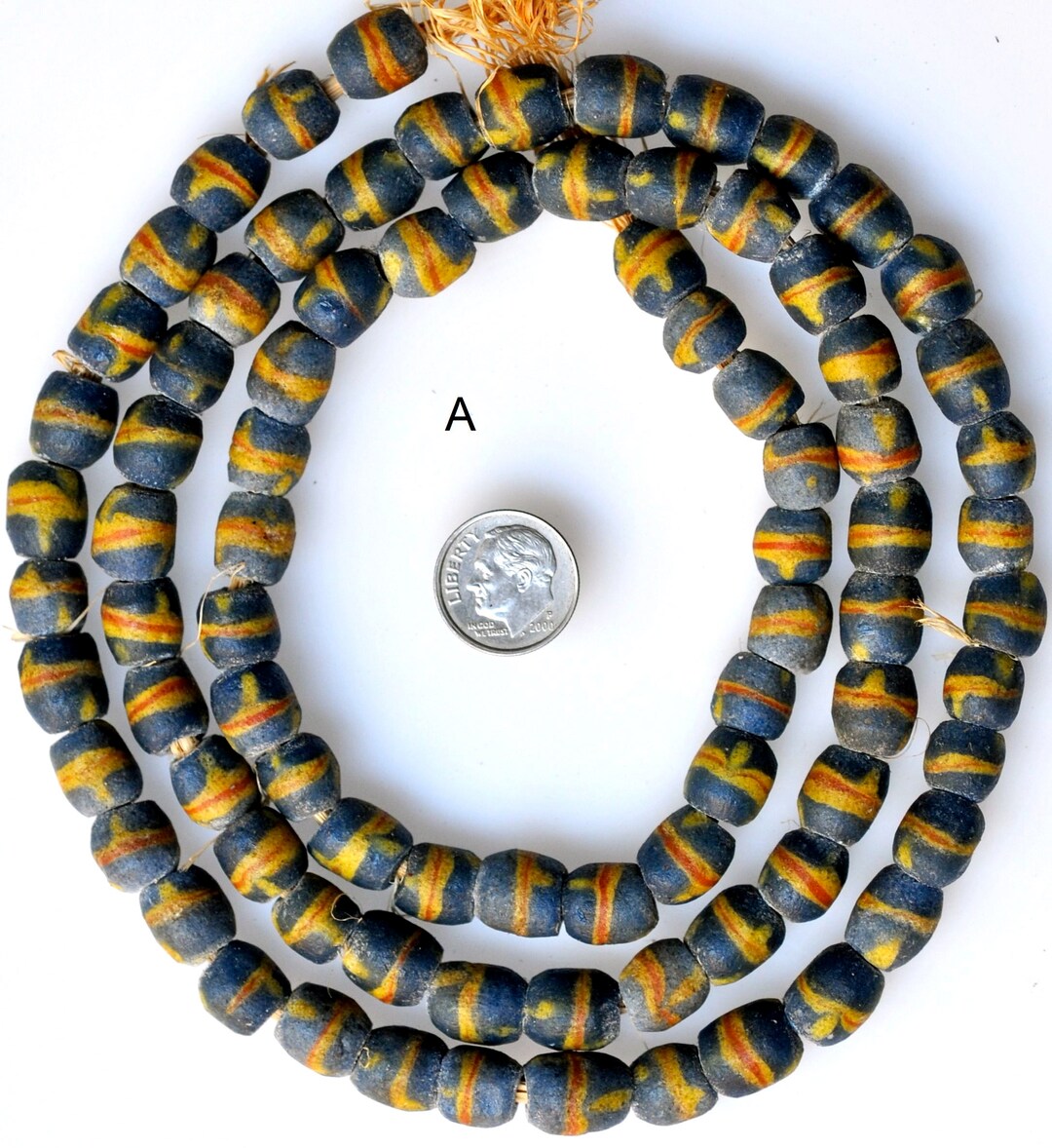 Long Strands of Vintage African Sand Cast Beads - Powder Glass Beads ...