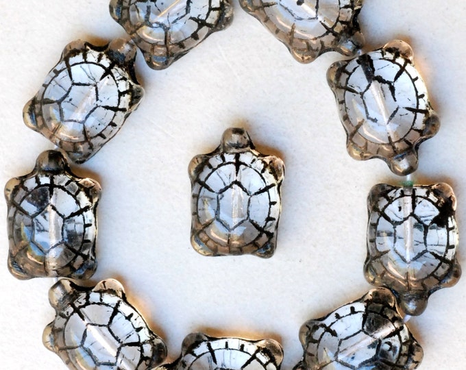Large Glass Turtle Bead Czech Glass Beads 19mm X 14mm - Etsy