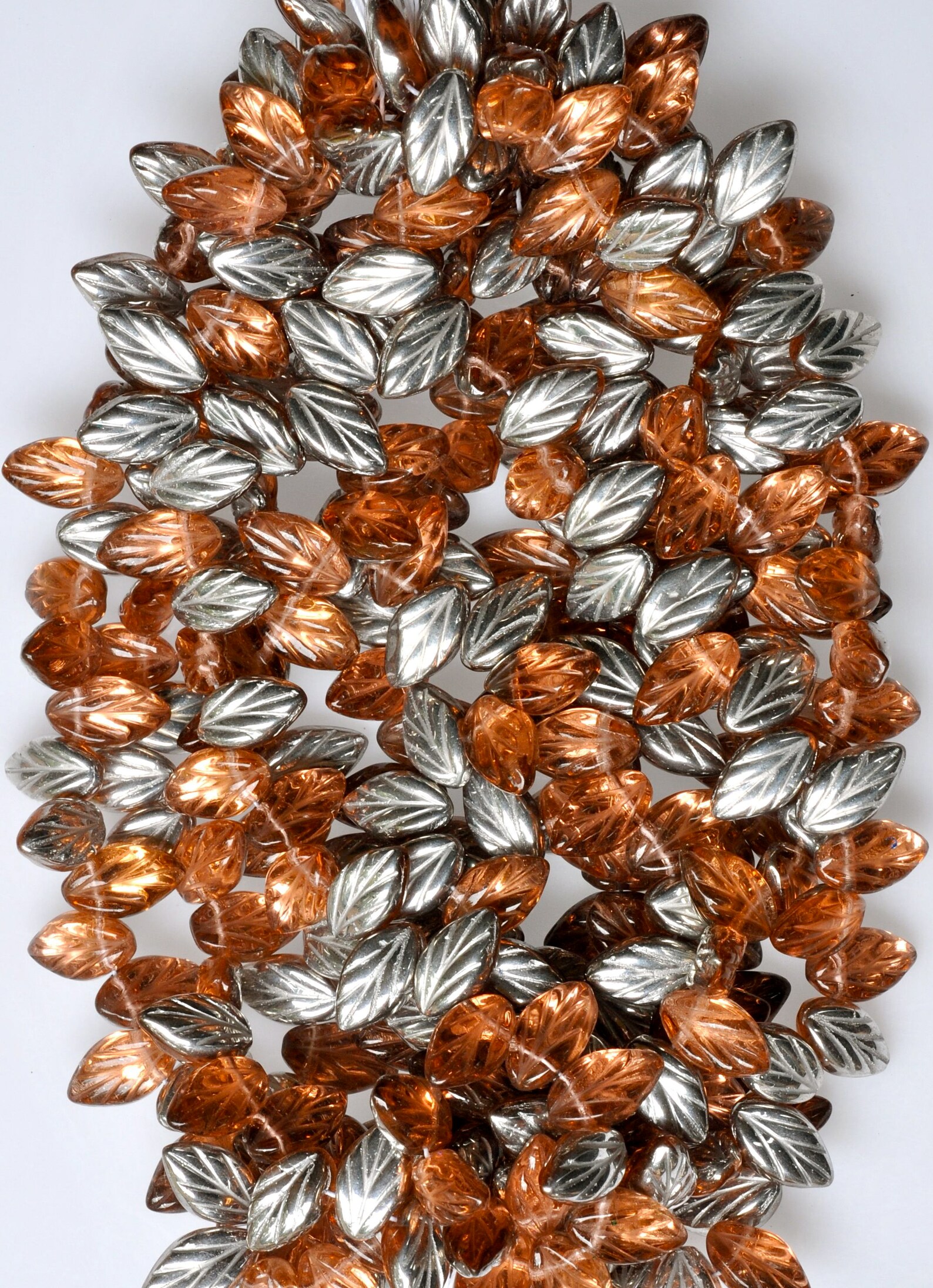 11mm X 7mm Small Leaf Bead - Czech Glass Leaf Beads - Top Hole Beads ...