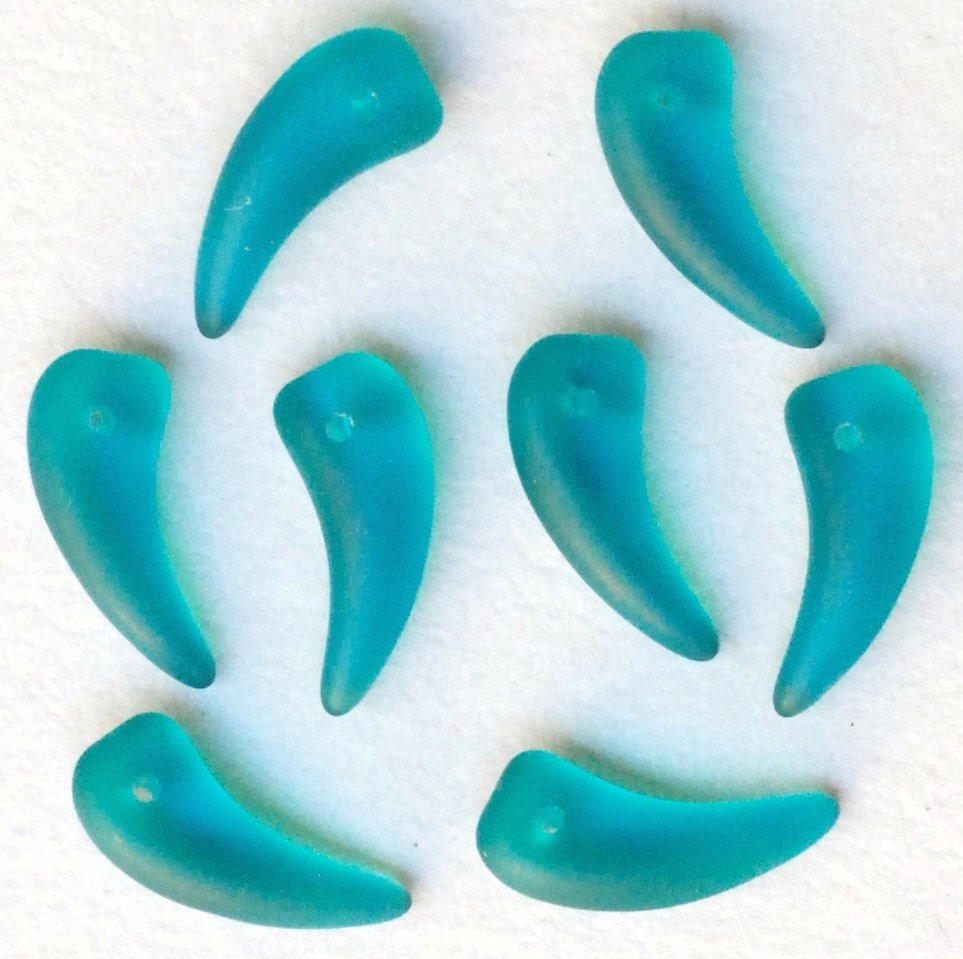 Czech Glass Tooth Beads - Claw Beads - 6mm X 16mm - Various Colors ...