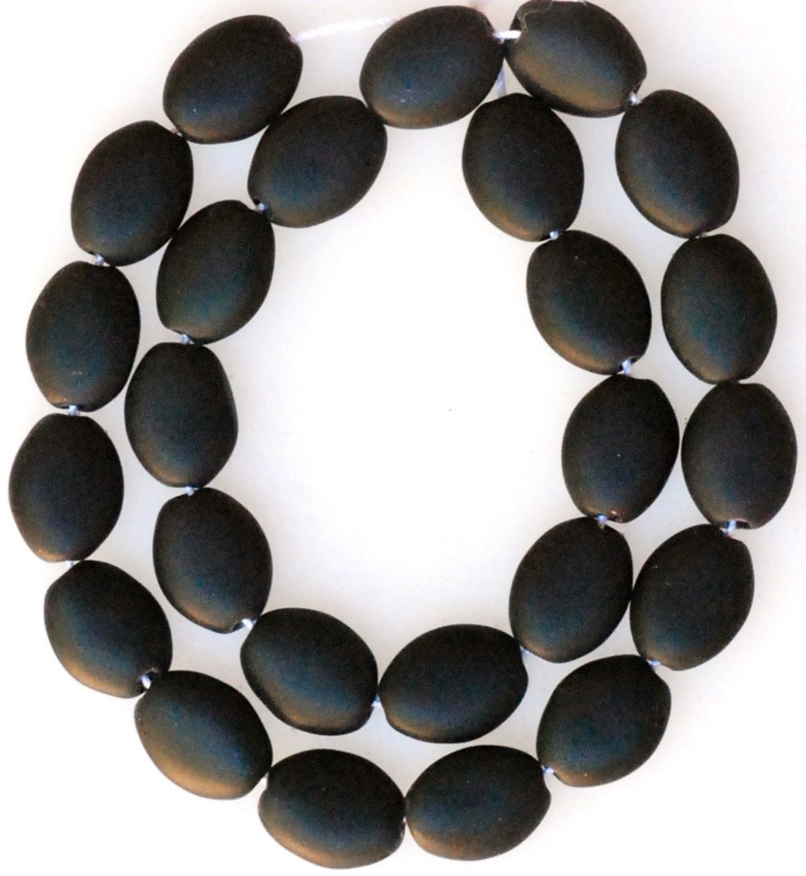 Small Flat Oval Czech Glass Beads - Various Matte Colors - 8mm X 6mm ...