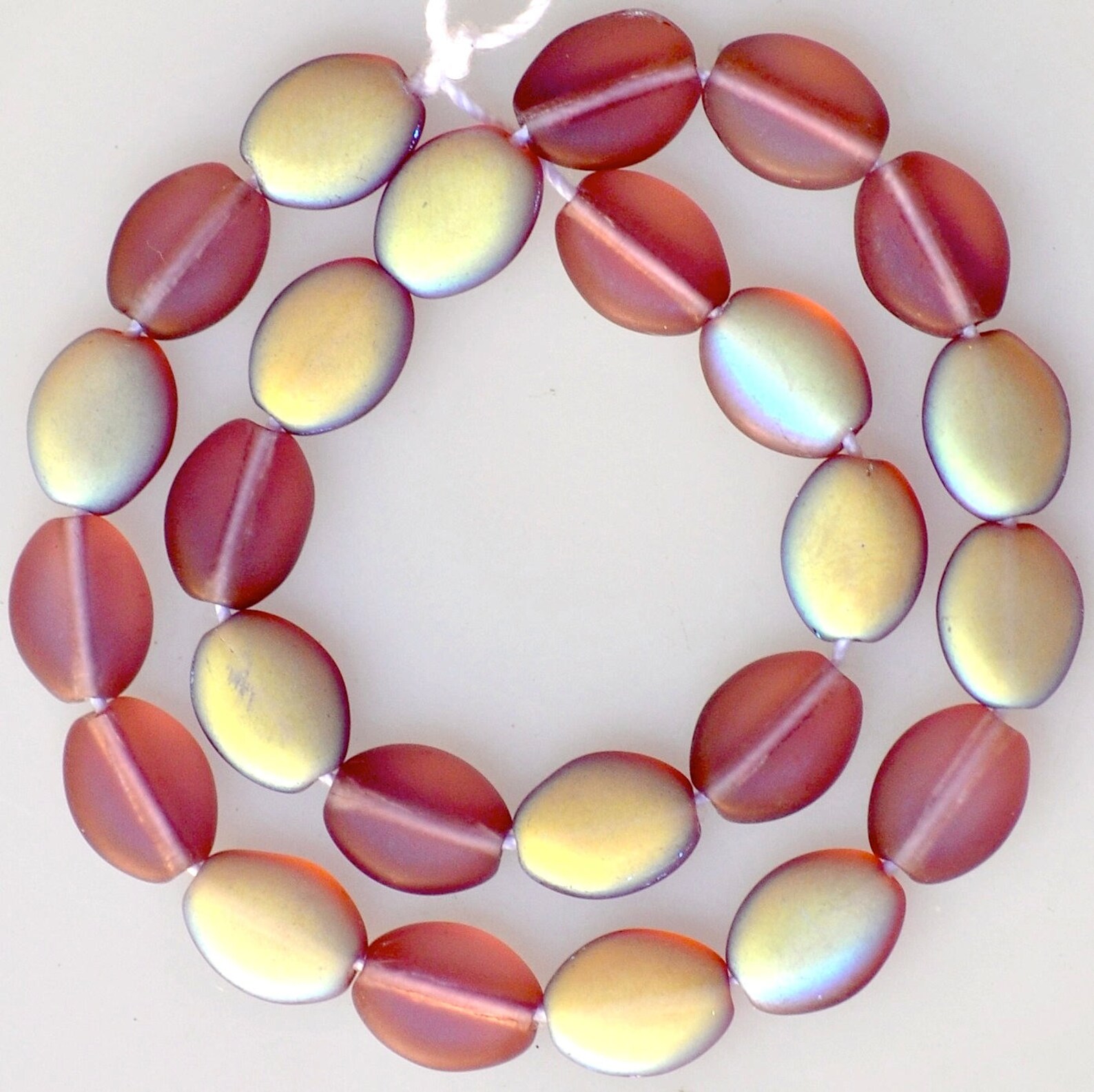 Small Flat Oval Czech Glass Beads Various Matte Colors 8mm | Etsy