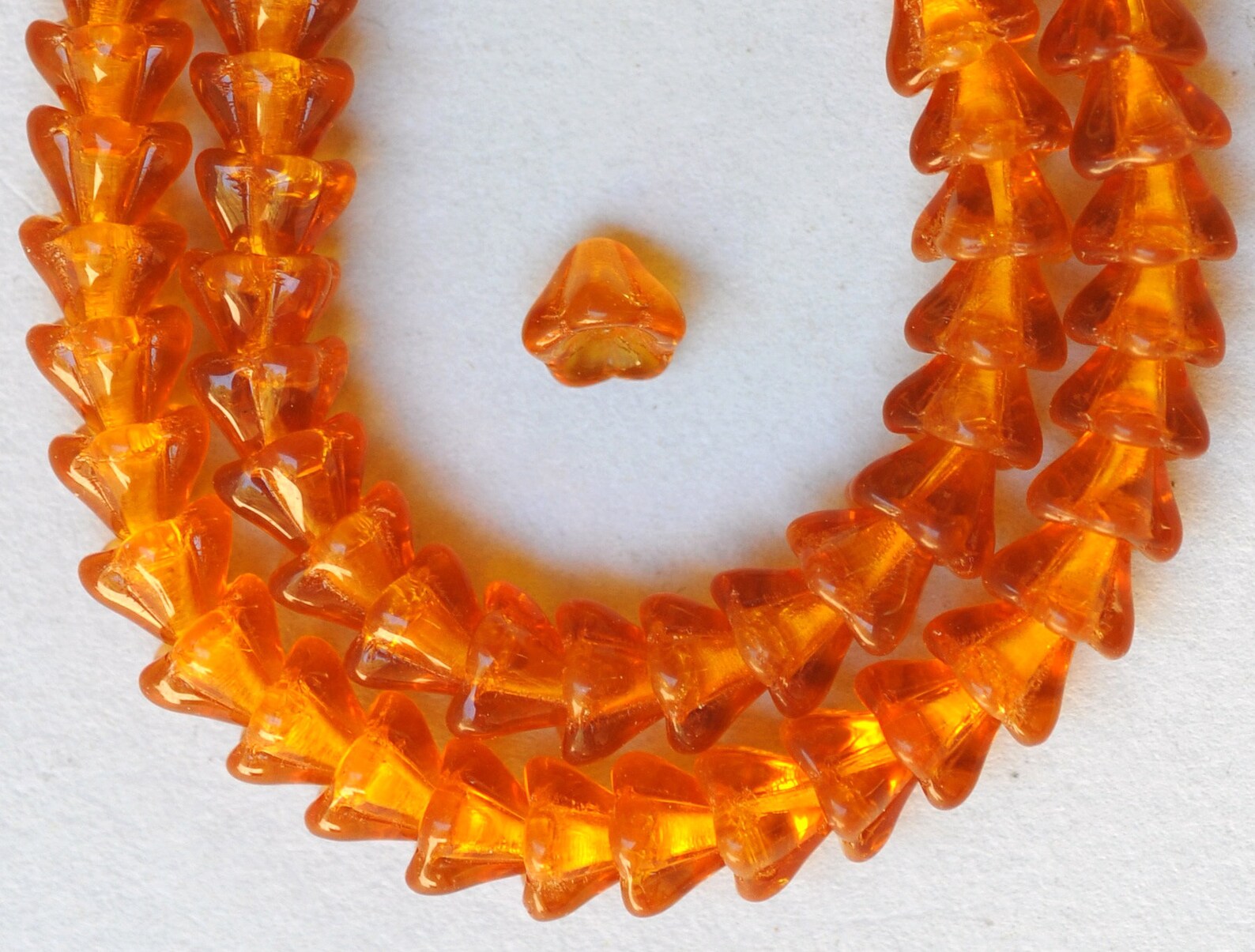 Flower Cup Beads - Czech Glass Flower Beads - 6mm X 8mm - Various Shiny ...