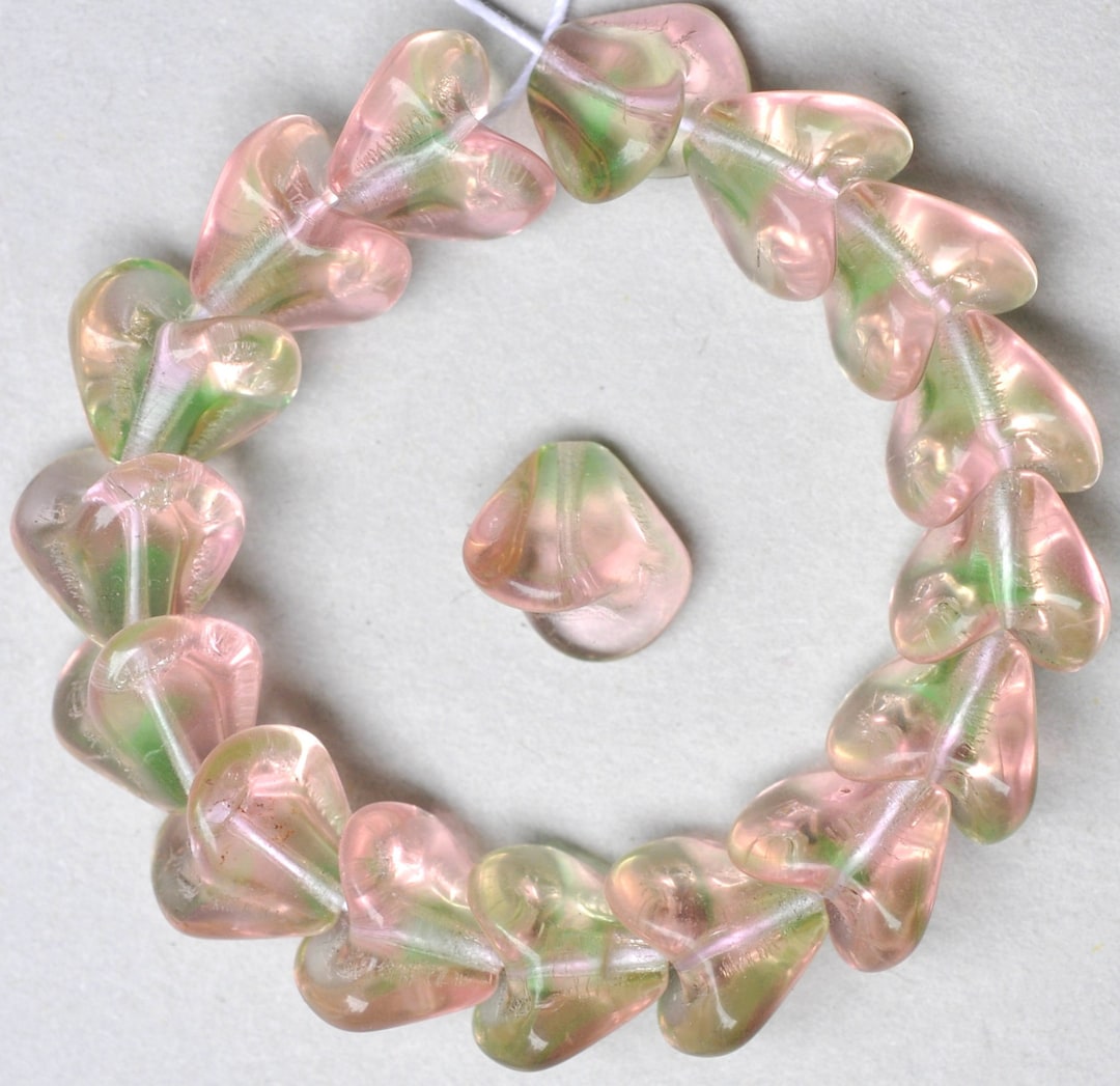 12mm Interlocking Heart Beads - Czech Glass Beads - Twisted Heart Beads ...