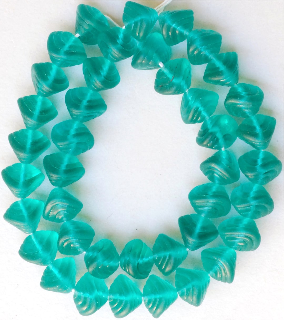 Large Shell Bead With Grooves - Czech Glass Shell Beads - 13mm X 14mm ...