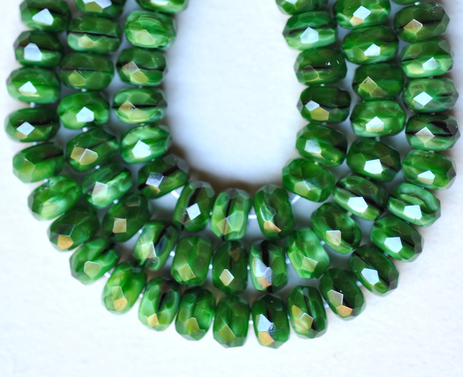 7mm Fire Polished Gemstone Cut Czech Glass Beads - Donut Rondelle ...