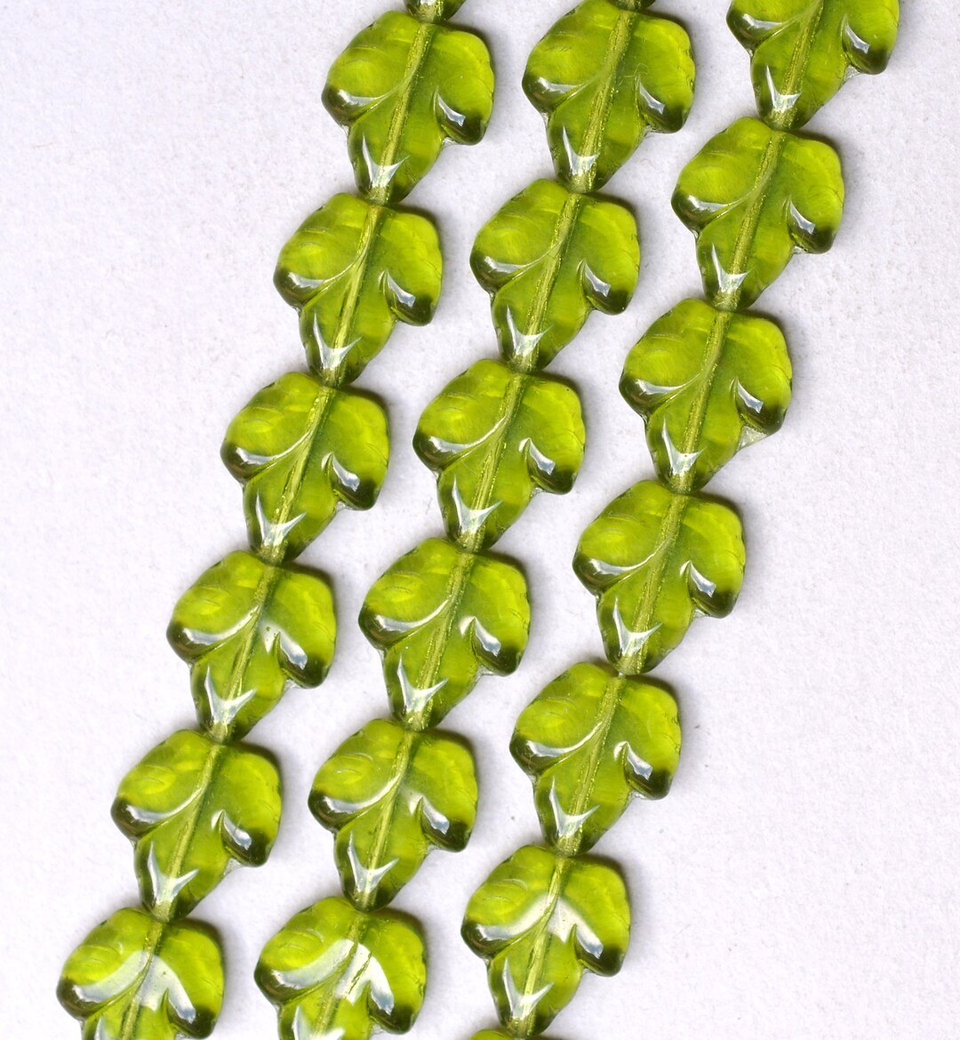 Fall Leaf Bead - Vertical Hole Leaf Bead - Czech Glass Leaf Beads ...