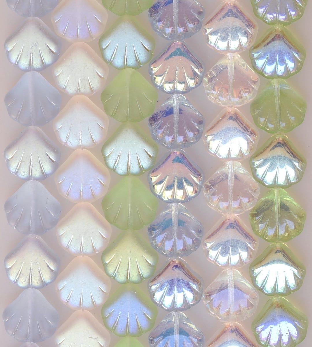 NEW COLORS * 14mm Scallop Shell Bead - Czech Glass Shell Beads ...