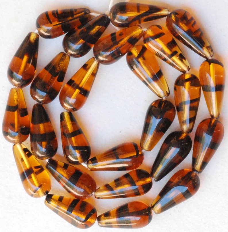 Large Teardrop Bead With Vertical Hole - Czech Glass Teardrop Bead ...