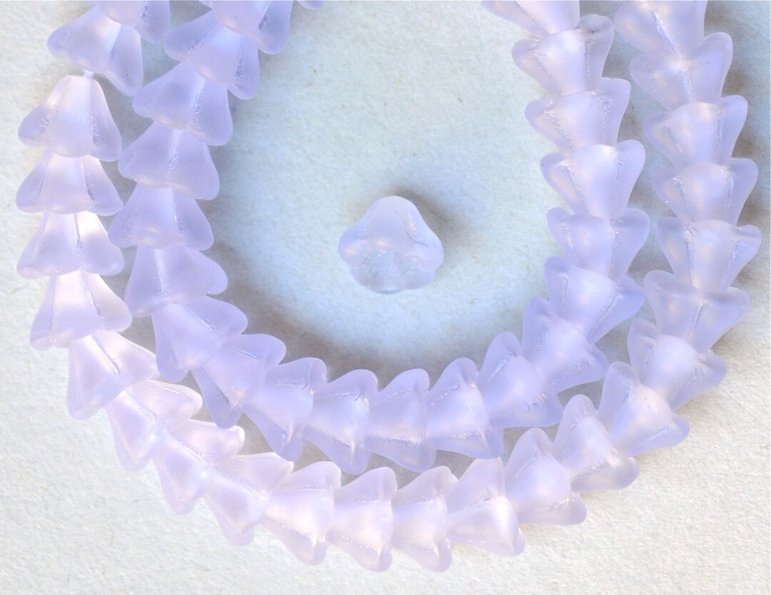 Flower Cup Beads - Czech Glass Flower Beads - 6mm X 8mm - Various Matte ...