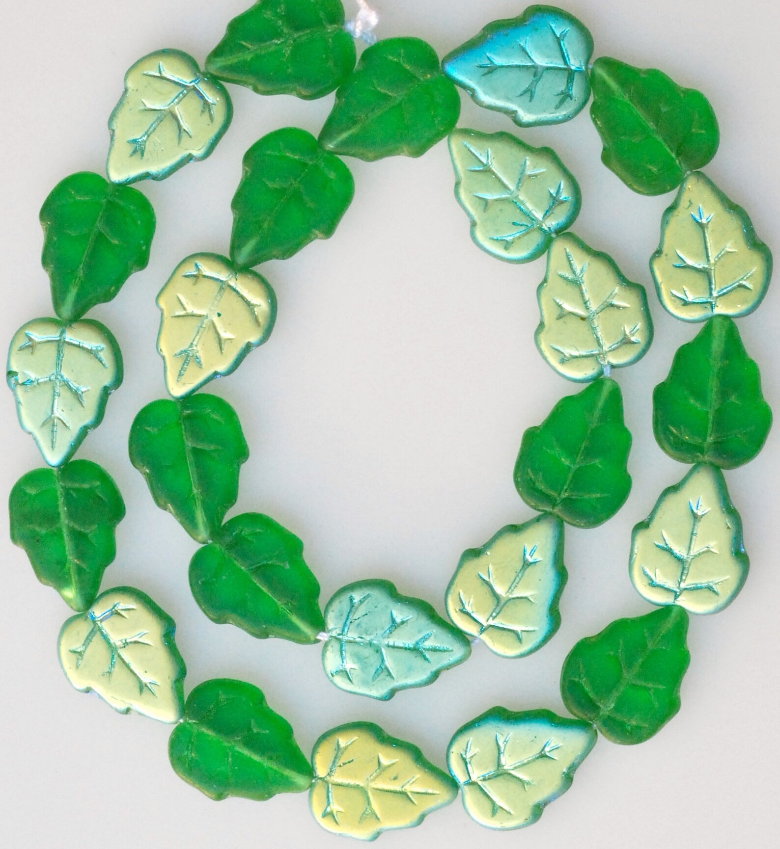 Large Fall Leaf Bead - Flat Leaf Bead With Vertical Hole - Czech Glass ...