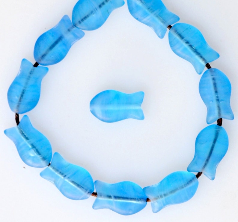 10mm X 6mm Small Fish Bead Czech Glass Fish Beads Blue - Etsy