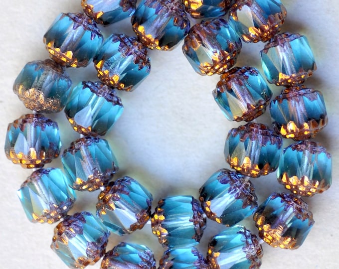 6mm or 8mm Diamond Cut Window Glass Beads With Bronze Edge - Various ...