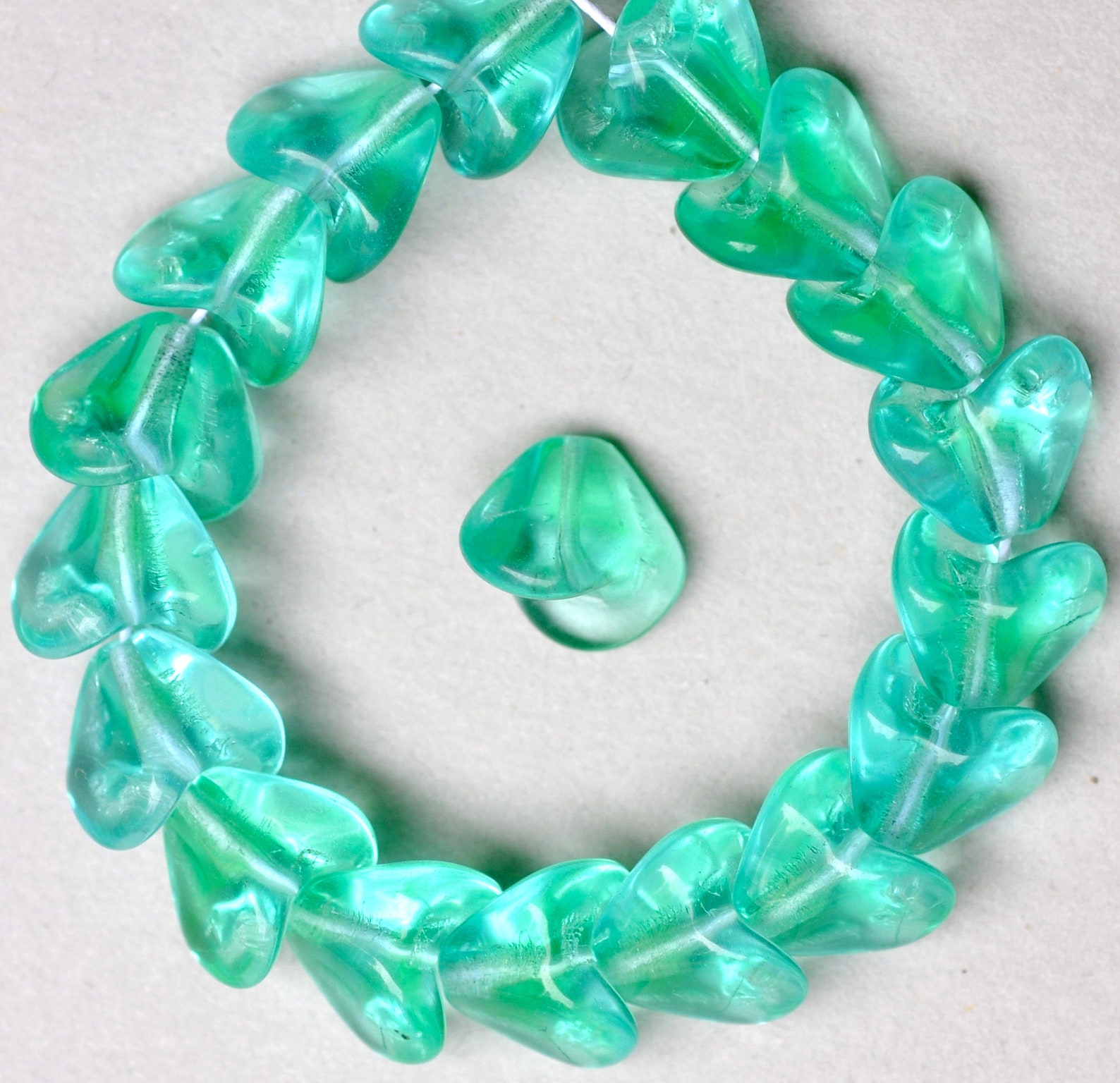 12mm Interlocking Heart Beads Czech Glass Beads Twisted | Etsy