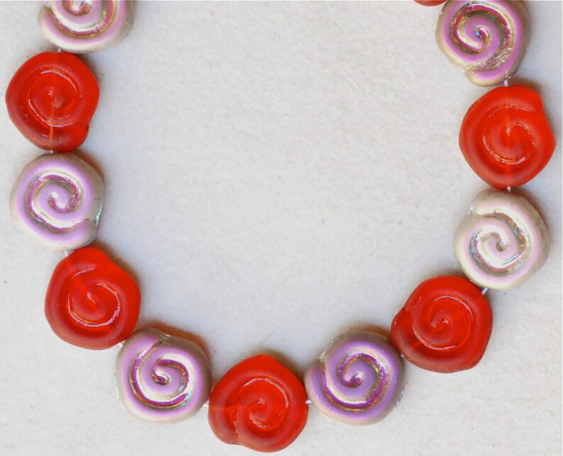 Snail Shell Bead - Czech Glass Beads - 12mm X11mm - Various Vitrail ...