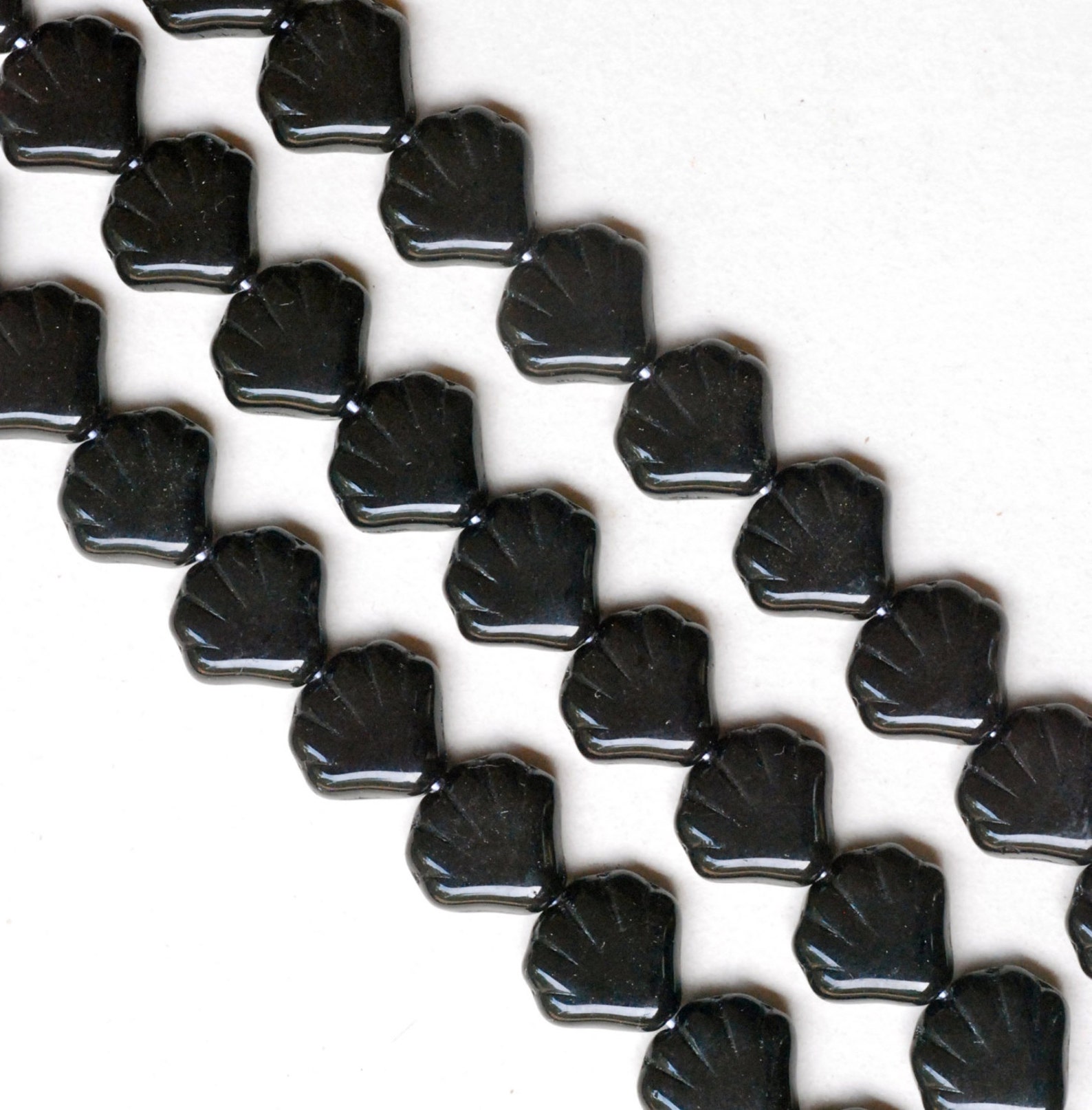 14mm Scallop Shell Bead - Czech Glass Shell Beads - Various Colors ...