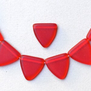 17mm Czech Glass Triangle Beads - Various Matte Colors Available - Qty ...