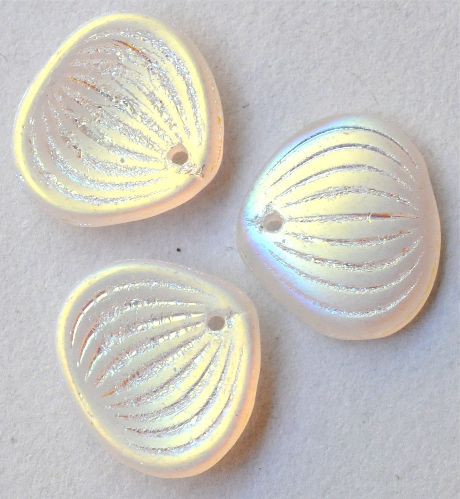 Scallop Shell Bead - Czech Glass Shell Beads - 15mm X 13mm - Various ...